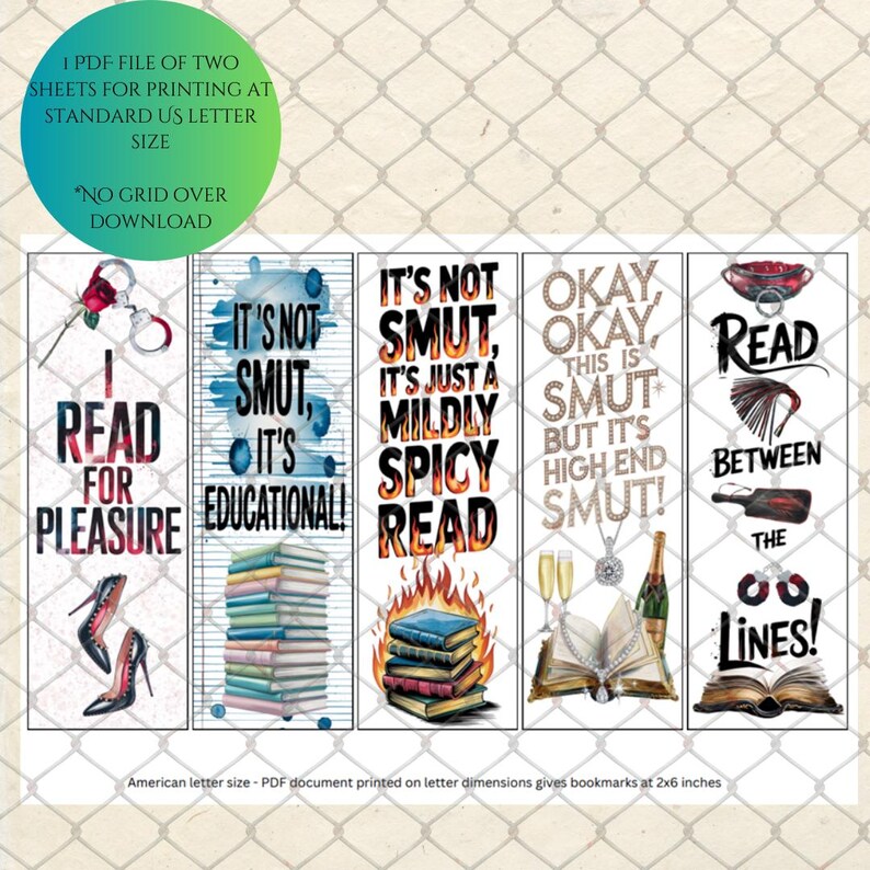 Smut Bookmark PNG Set of 10 High Resolution Files Transparent ...