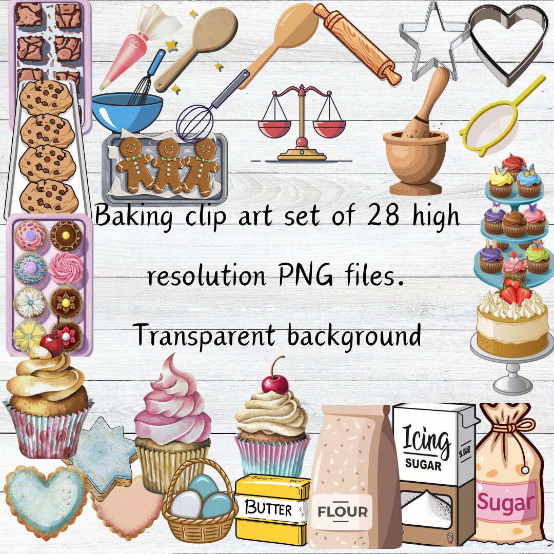Baking Clipart Set: 28 PNG Files, Commercial Use (digital Download) - Etsy