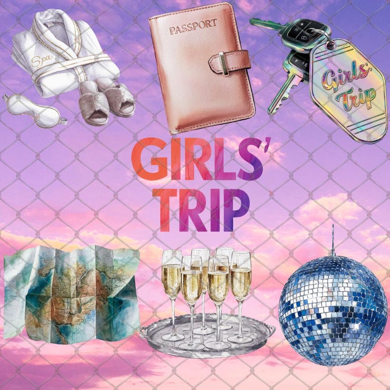 Girls' Trip Clipart Set: Travel PNG Graphics (digital Download) - Etsy