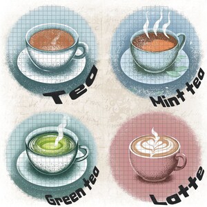 Coffee Shop Clip Art Set 23 High Resolution PNG Files With Transparent ...