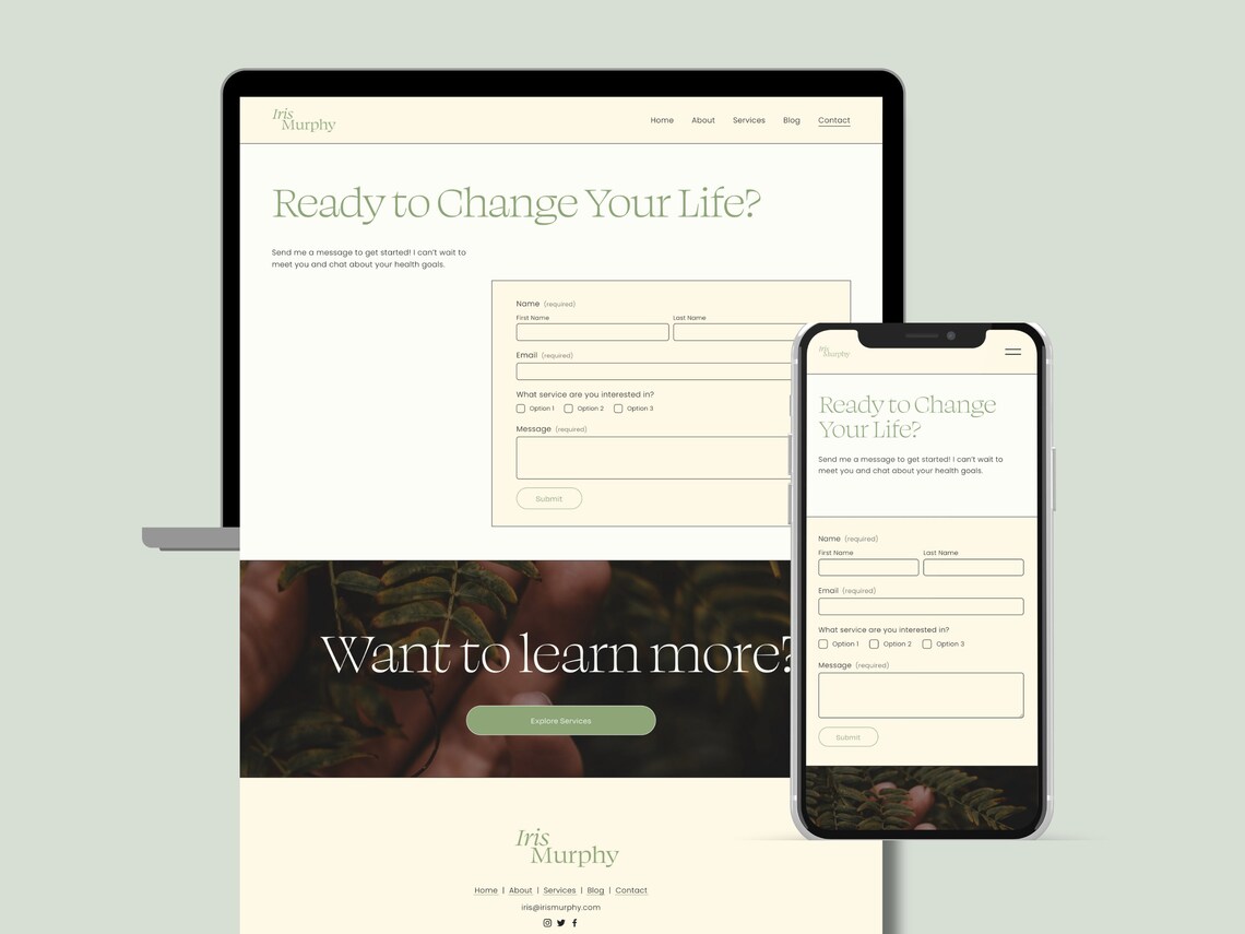 Health Coach Website Template, Squarespace Health and Wellness Website ...