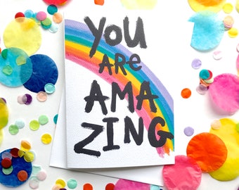 You are amazing card | Etsy
