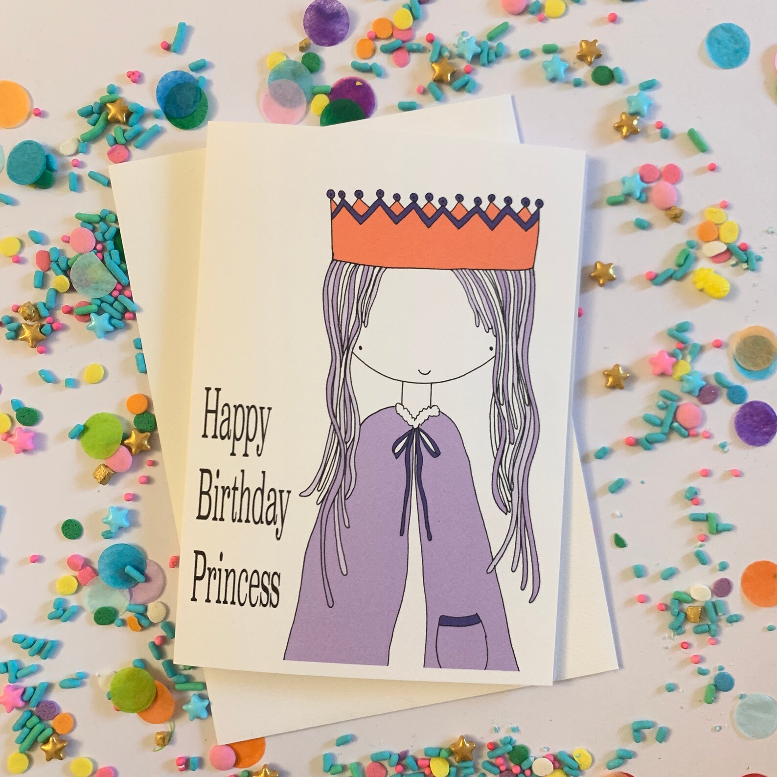 Princess Card Happy Birthday Card Free Post Etsy