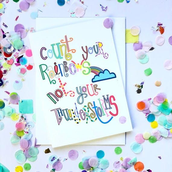 Count Your Rainbows Card Free Postage | Etsy Australia