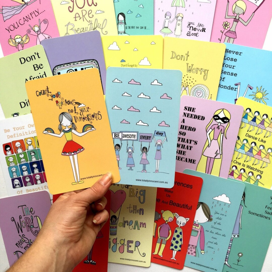 Children's Affirmation Cards | Positive Daily Mindfulness Set - Etsy