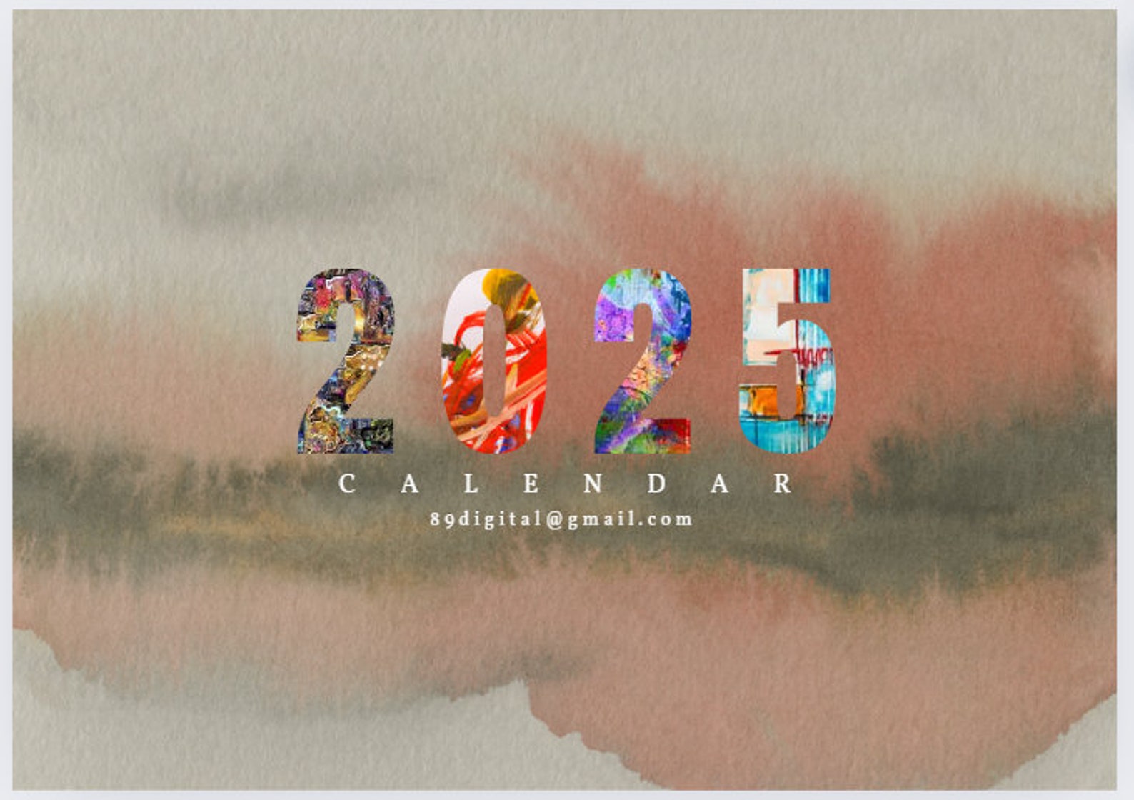 Colorful Abstract 2025 Wall Calendar - Etsy