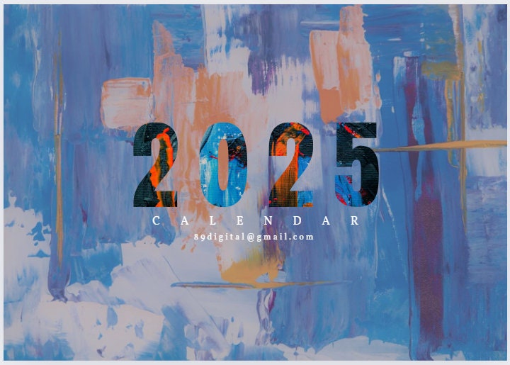 Colorful Abstract 2025 Wall Calendar - Etsy