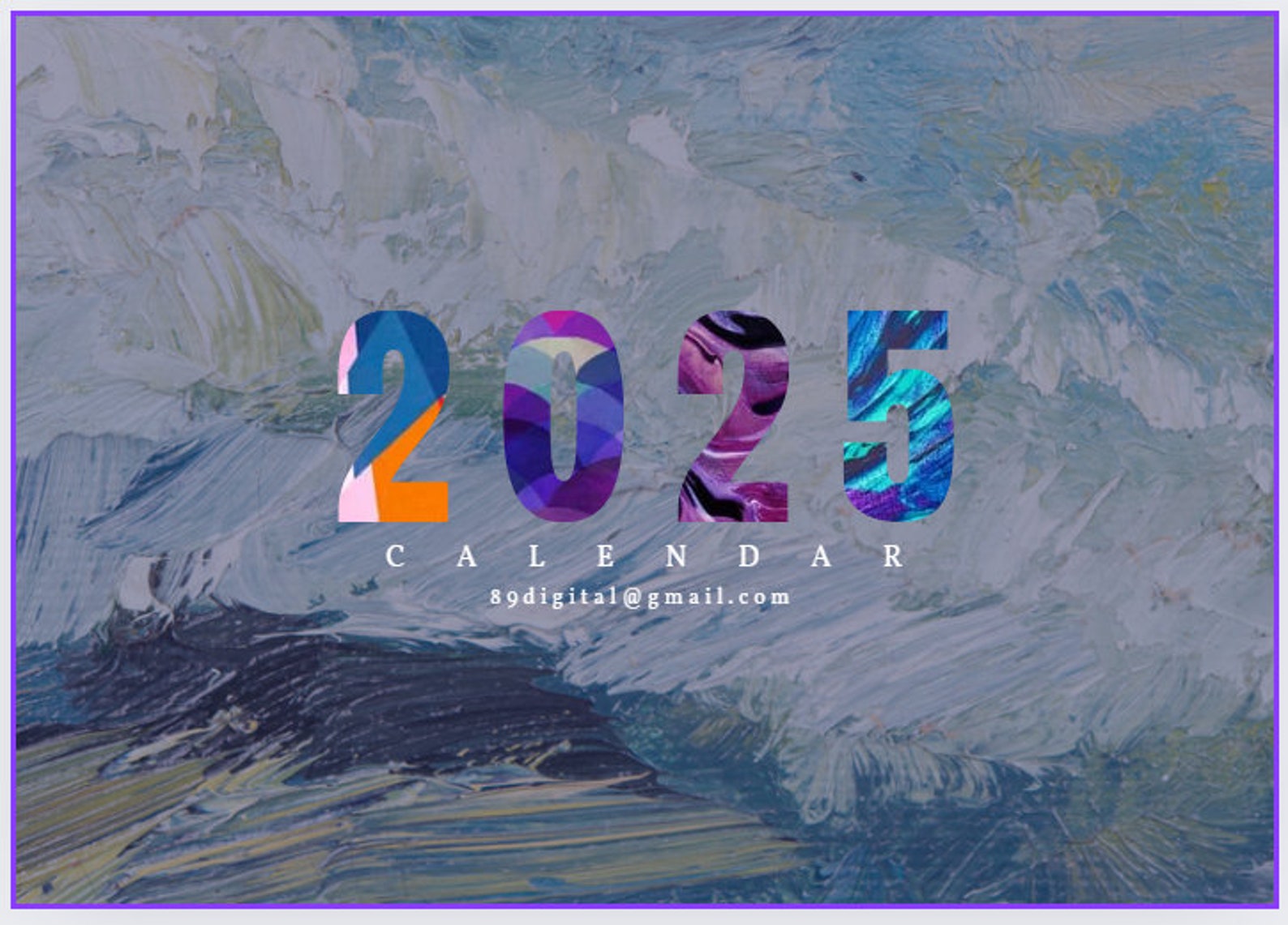 Colorful Abstract 2025 Wall Calendar - Etsy