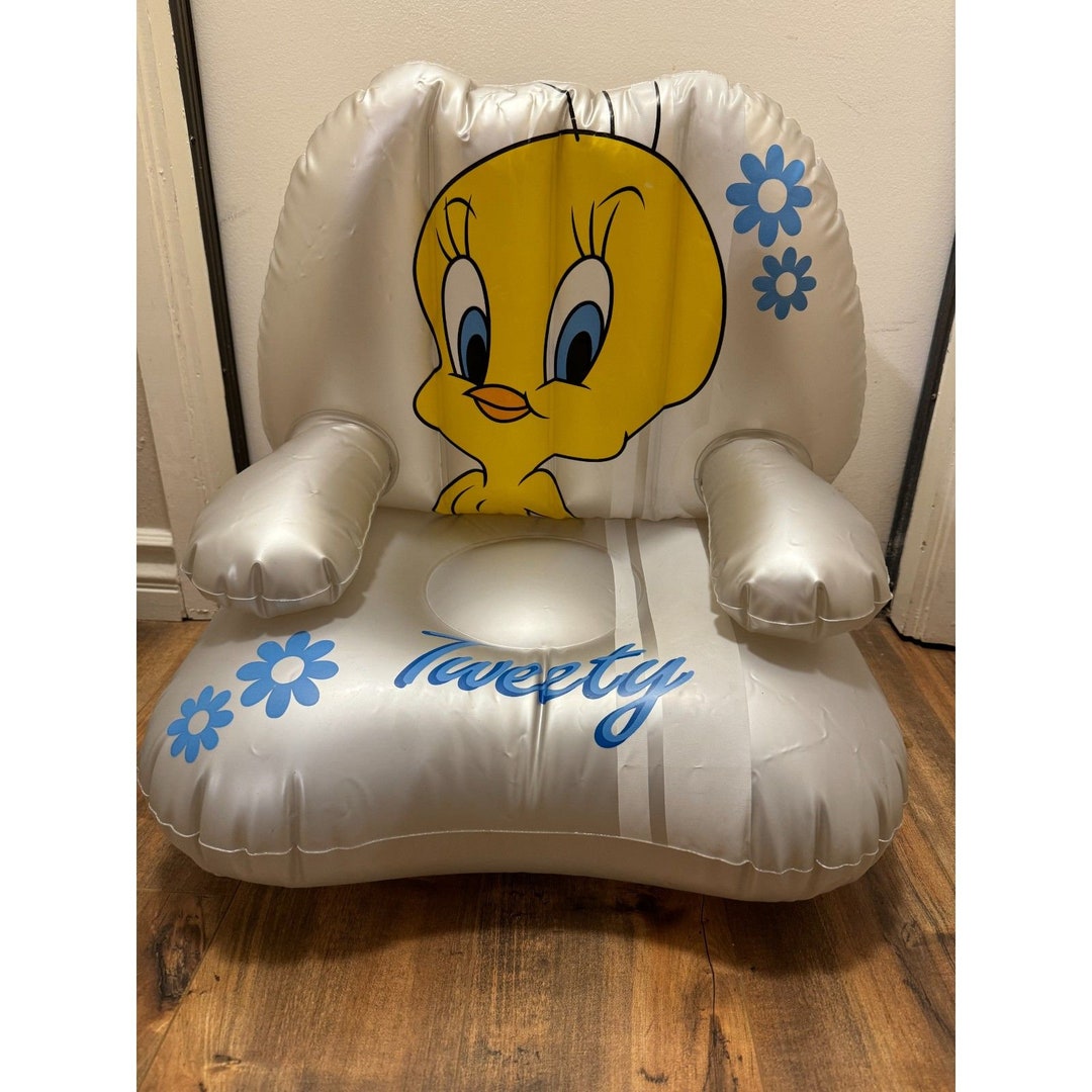 Vintage 1999 Looney Tunes Tweety Bird Kids Inflatable Chair Warner ...