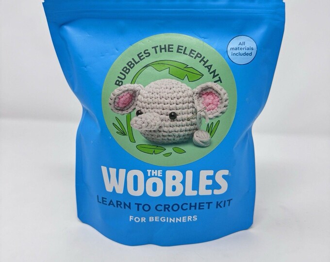 The Woobles Bubbles the Elephant Learn to Crochet Kit for Beginners NEW ...