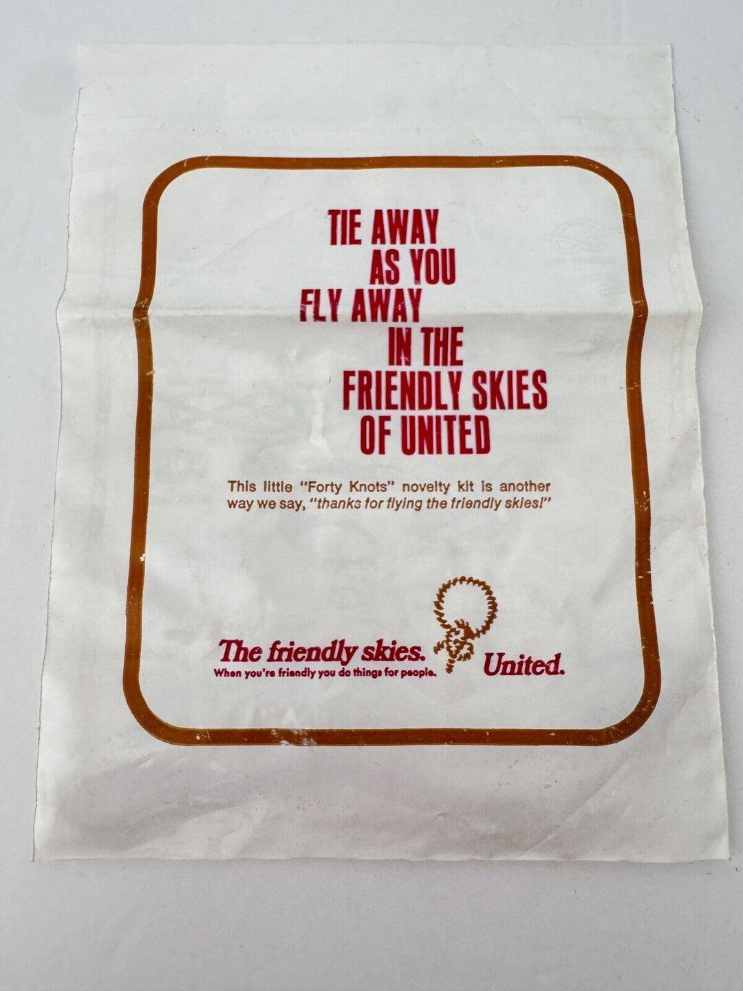 Vintage United Airlines forty Knots Novelty Kit Knot Tying Kit Airplane ...