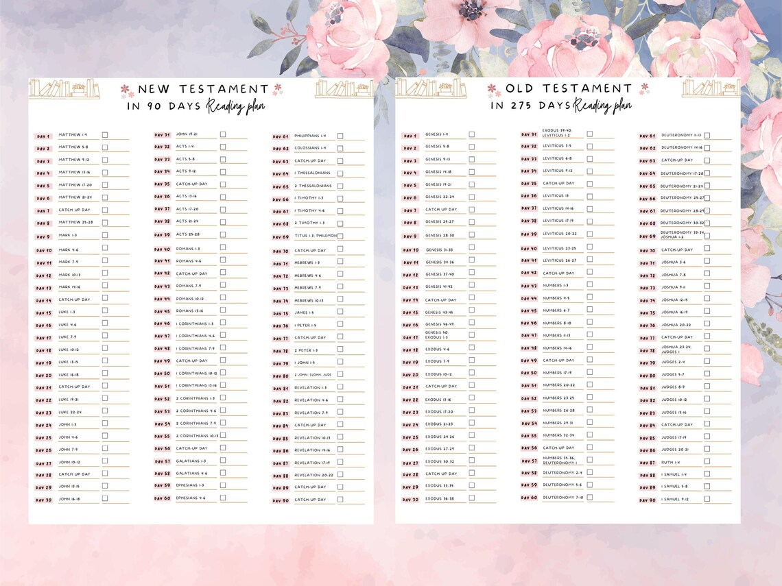 Bible Reading Plan | Bible in a Year | Bible Reading Tracker | Daily ...