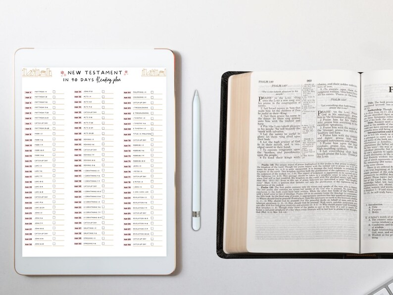 Bible Reading Plan | Bible in a Year | Bible Reading Tracker | Daily Bible Study Planner ...