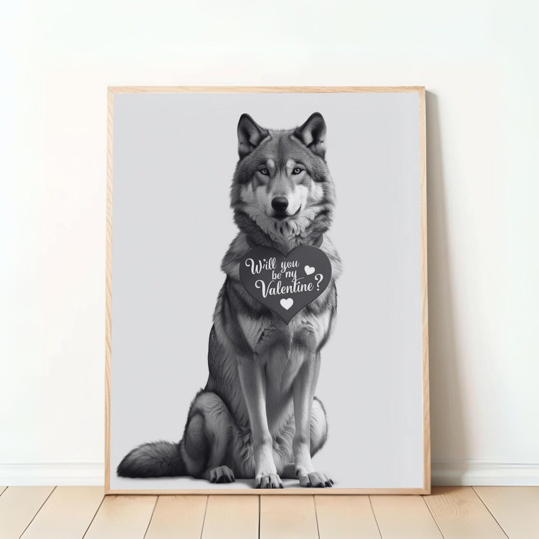 Romantic Wolf Poster – “will You Be My Valentine?” Digital Download ...