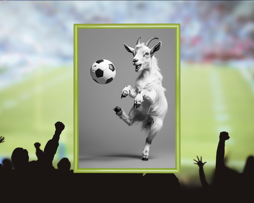 Buy Funny Soccer Poster goat Playing Soccer, Digital Download, Humorous ...