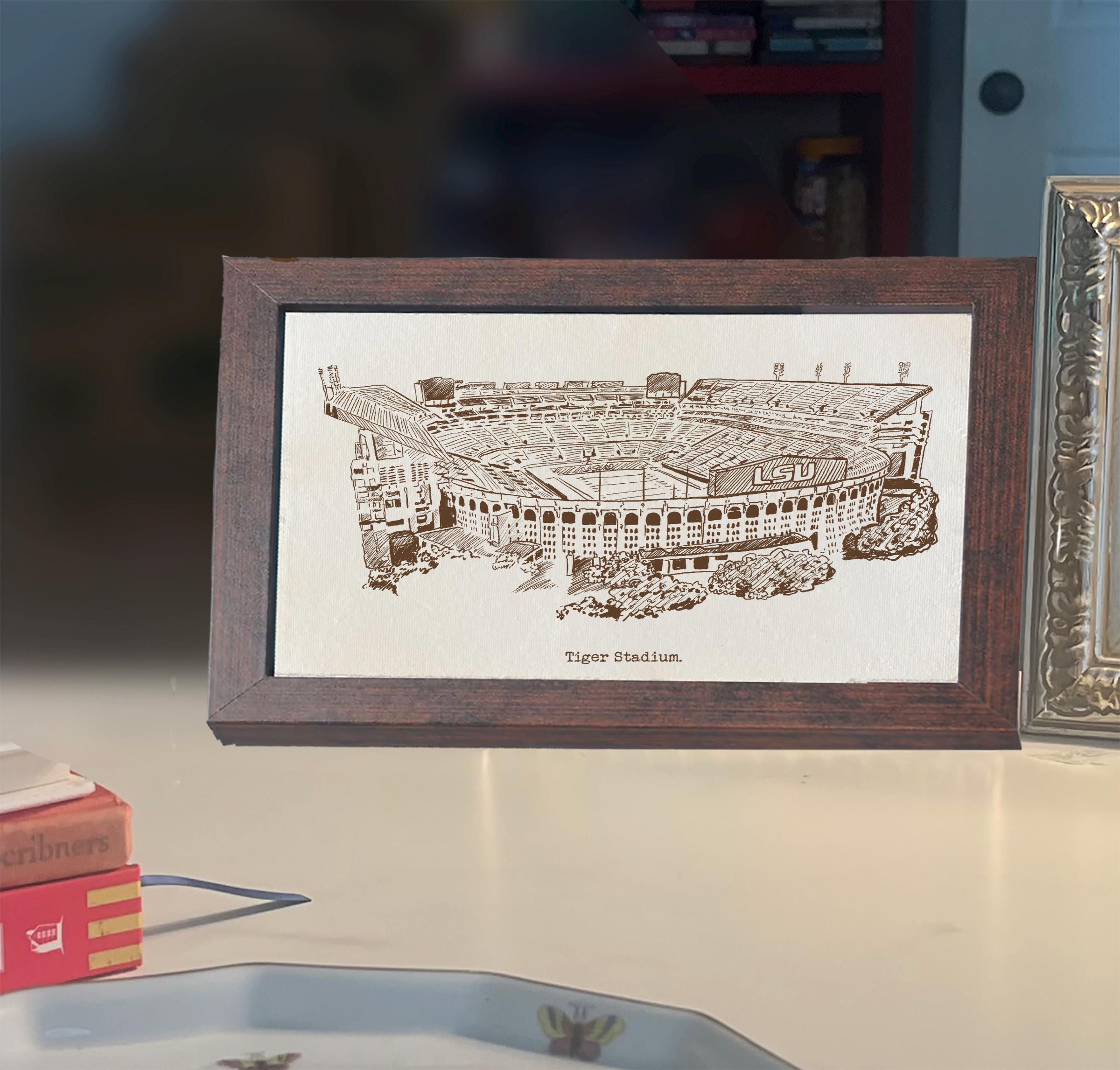 LSU Tiger Stadium Art Print (digital Download) : Hand-drawn Pen & Ink ...