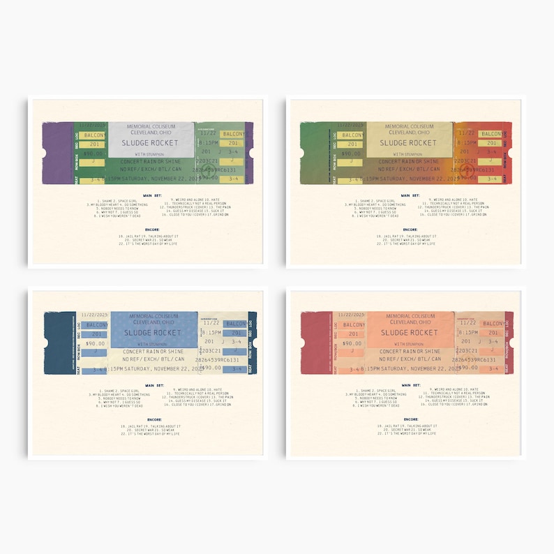 Custom Retro Concert Setlist Print. Personalized for Any Artist. Wall ...