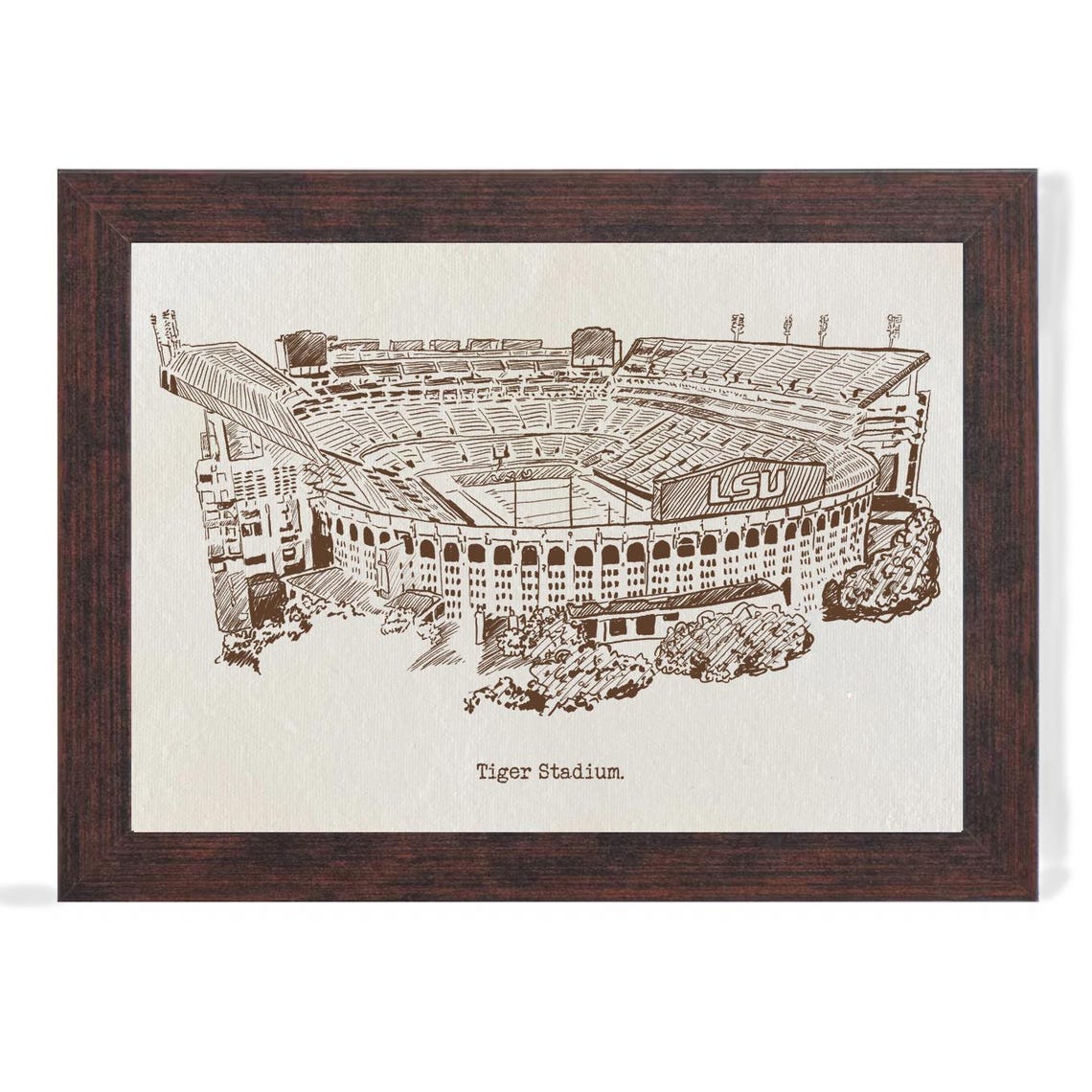 LSU Tiger Stadium Art Print (digital Download) : Hand-drawn Pen & Ink ...