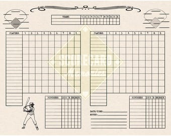 Baseball Scorecard (digital Download) - Etsy