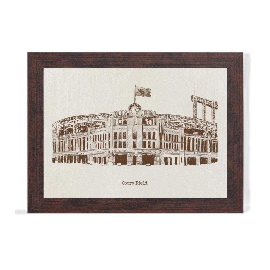 Coors Field Print: Colorado Rockies Baseball Fan Gift, Pen & Ink ...