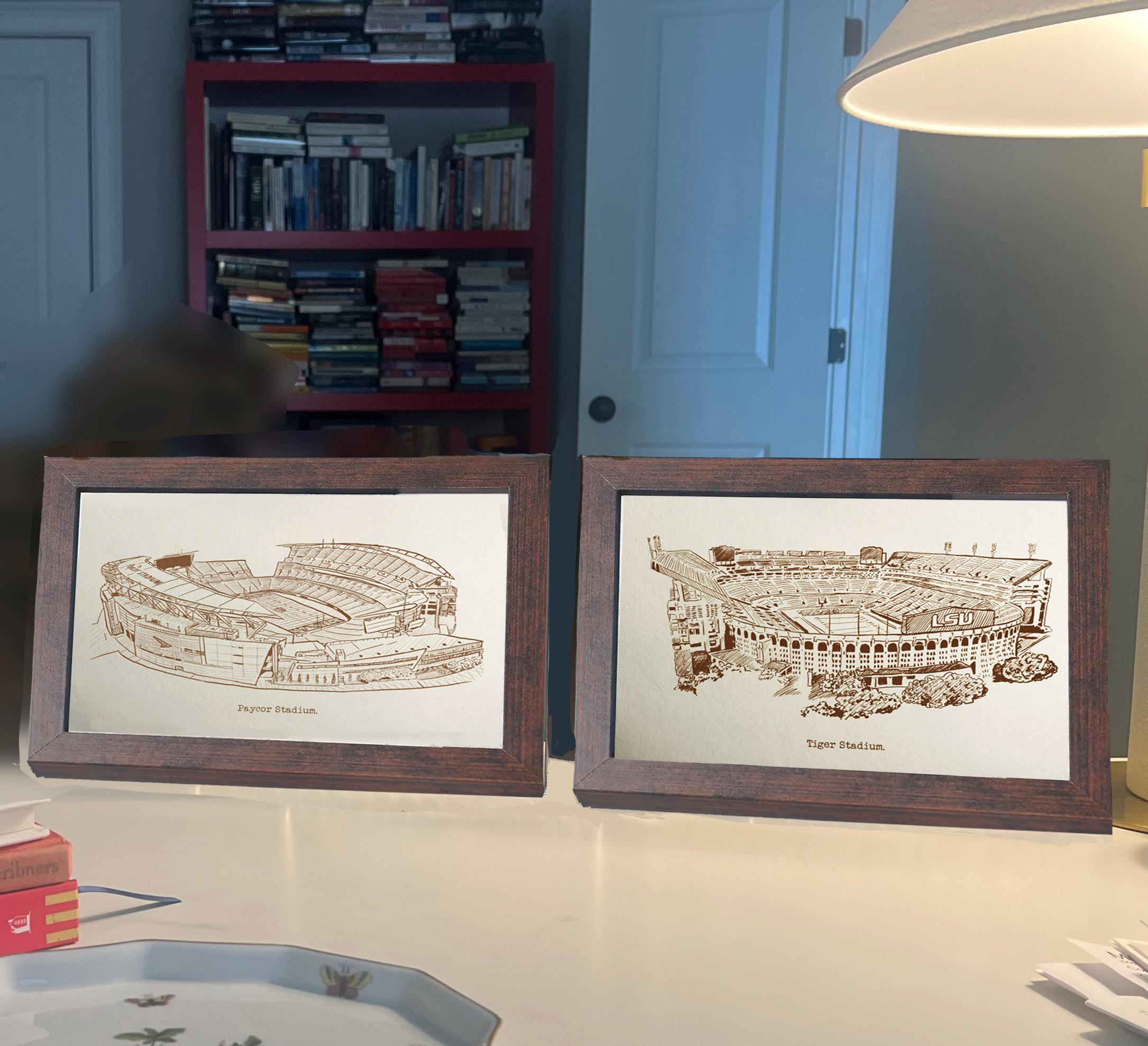 Custom Football Stadium Art Print | Personalized Illustration | Sports ...