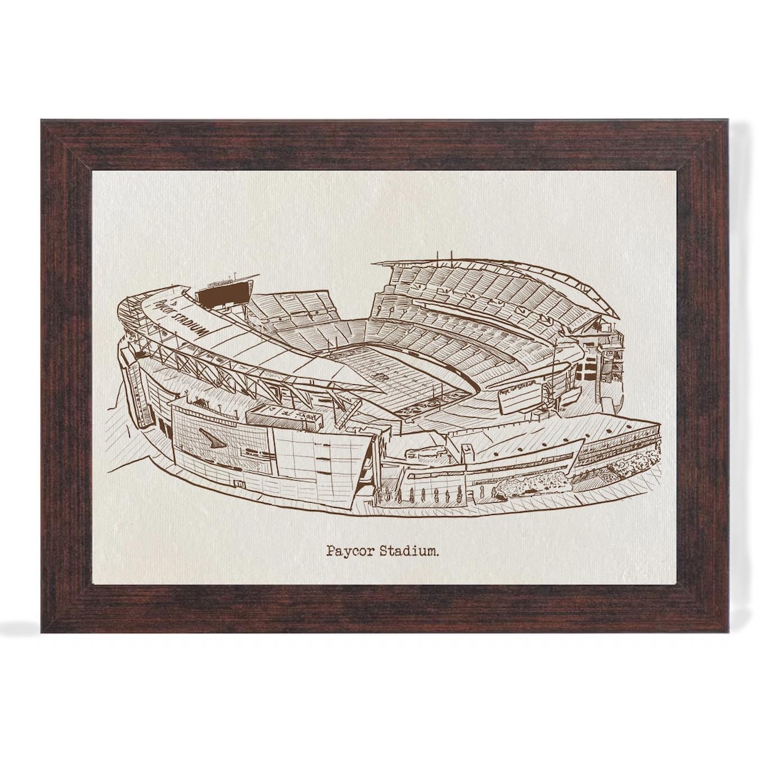 Paycor Stadium Art Print: Bengals Hand-drawn Pen & Ink Illustration ...