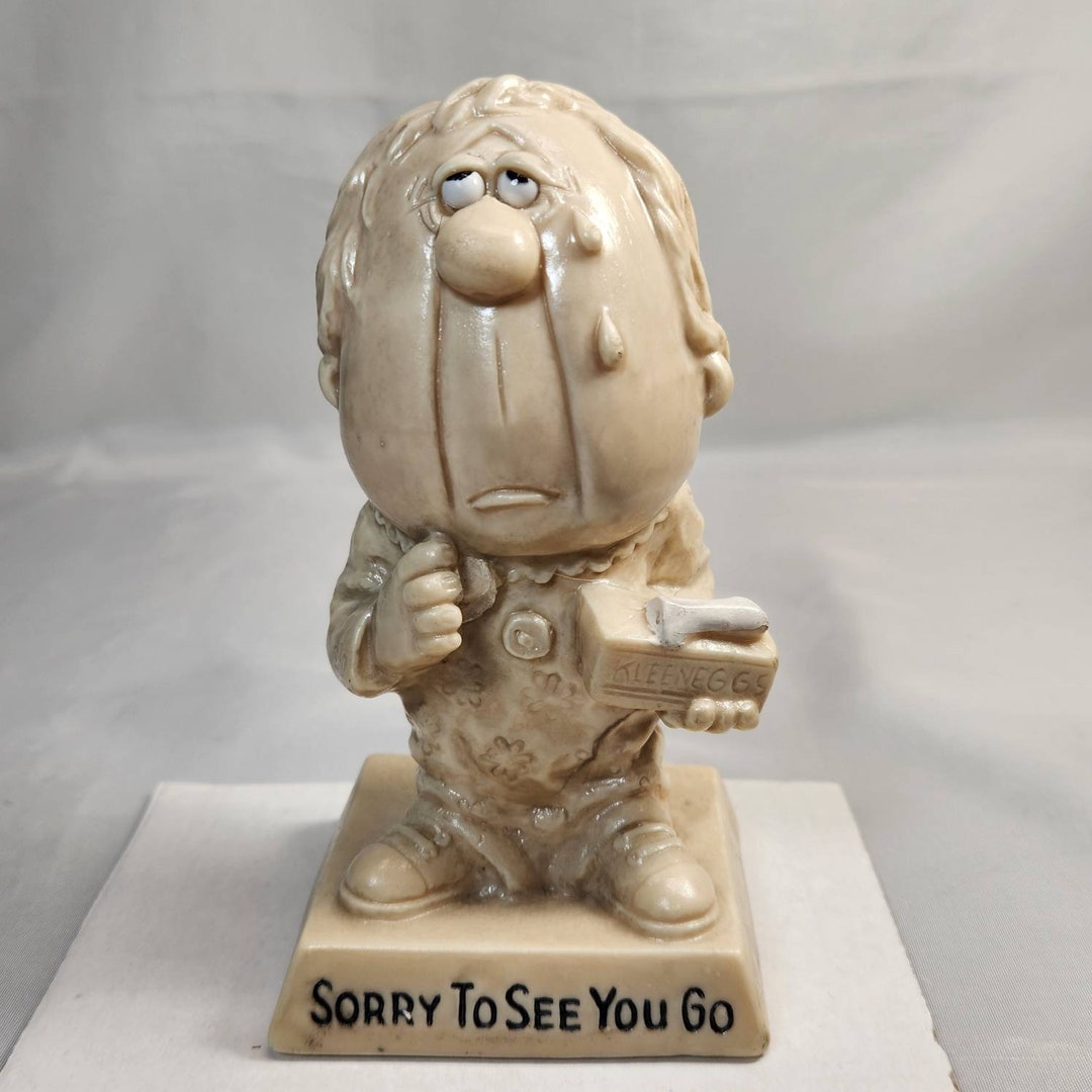 Vintage 70s Russ Berrie Resin Figurine Sorry to See You Go Mid - Etsy