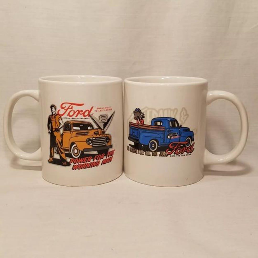 Ford Trucks Vintage Coffee Tea Mugs Set of 2 Cups 10oz Licensed Product ...