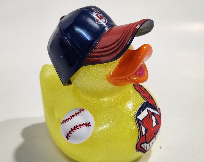 CLEVELAND GUARDIANS Rubber Duck Gift Bedazzled Baseball MLB Duck Cruise ...