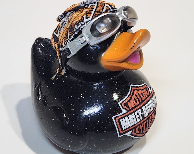 MARTY Harley Davidson Rubber Duck Gift Biker Goggles Bedazzled ...