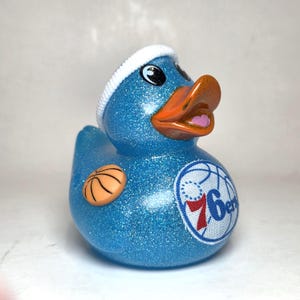 PHILADELPHIA 76ERS Rubber Duck Gift Bedazzled NBA Duck Cruise Dashboard ...