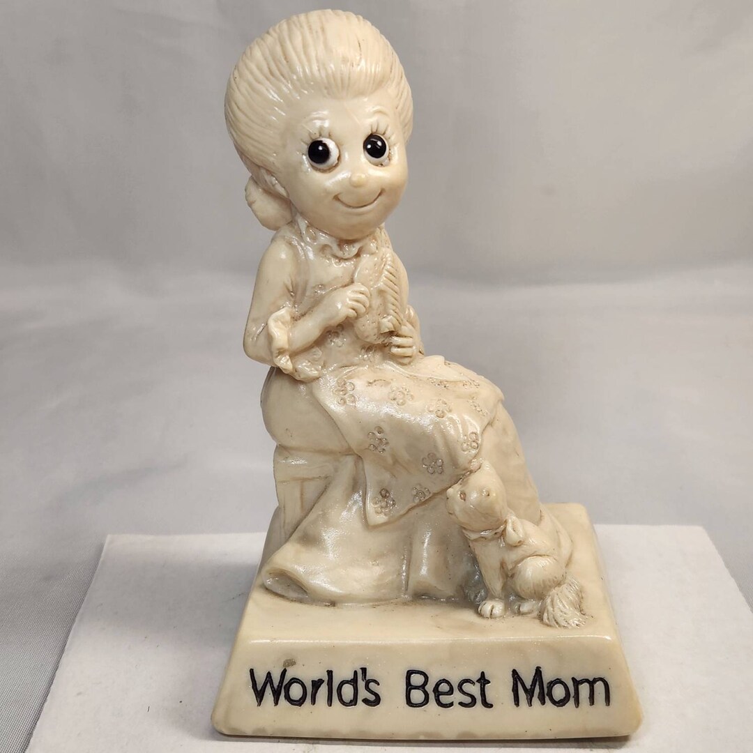 Vintage 70s Russ Berrie Resin Figurine Worlds Best Mom Mid - Etsy