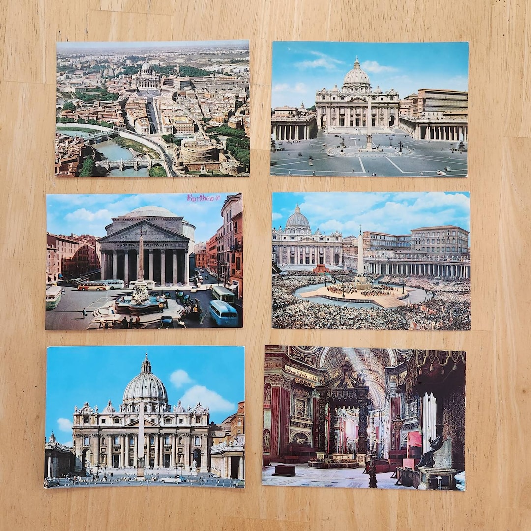 1940s Picture Postcards Rome Italy Vatican St Peter Square Pantheon ...