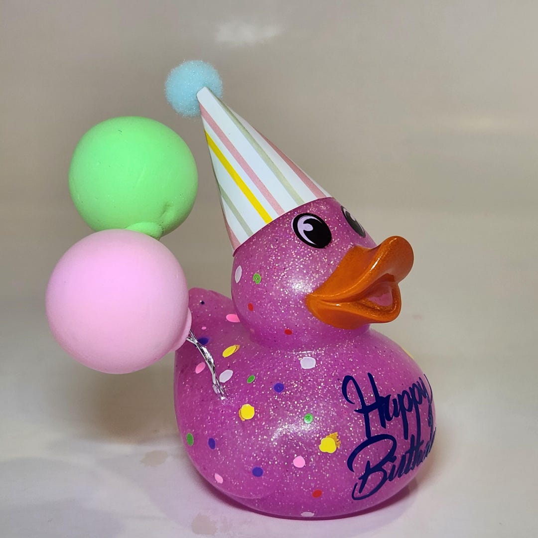HAPPY BIRTHDAY - Any Number Rubber Duck Gift Bedazzle Unique Cruise ...