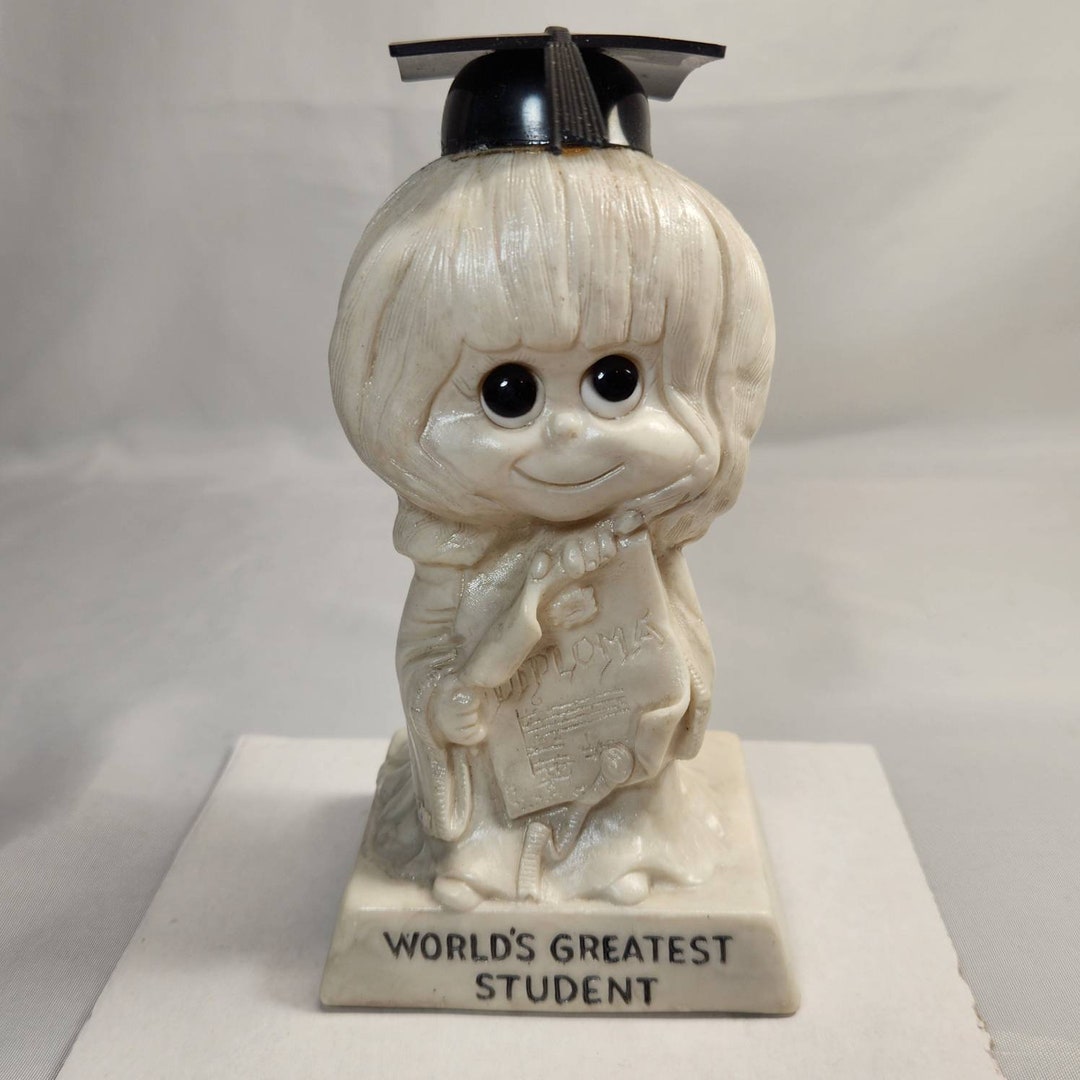 Vintage Russ Berrie Resin Figurine Worlds Greatest Student 70s Mid ...
