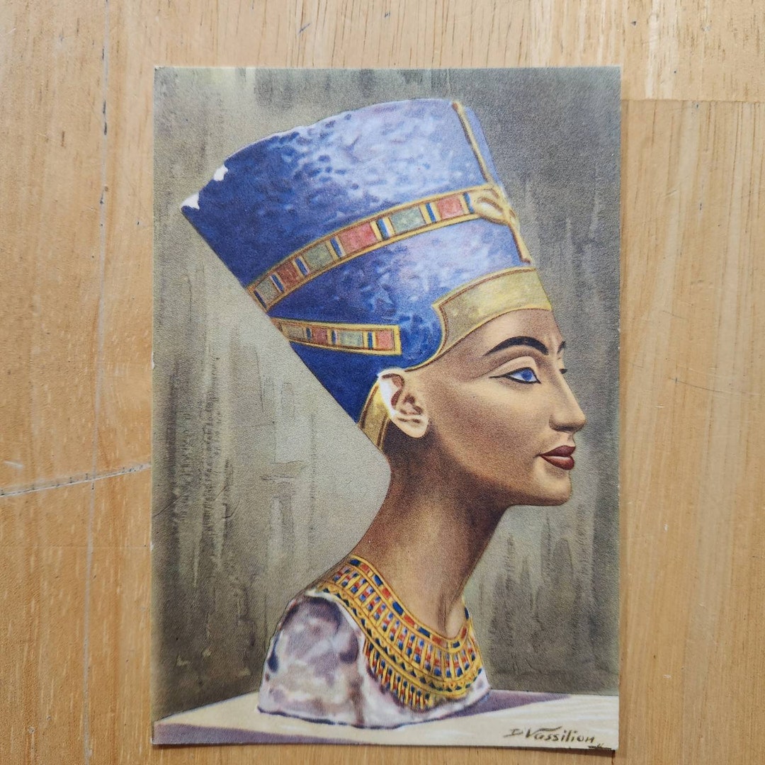 1950s Postcards Egypt Nefertiti Vassilion Artist Signed Art Prints Unposted 38 - Etsy