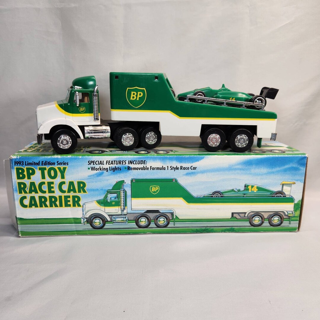 Vintage BP Toy Race Car Carrier Light up 1993 Formula Car Limited ...