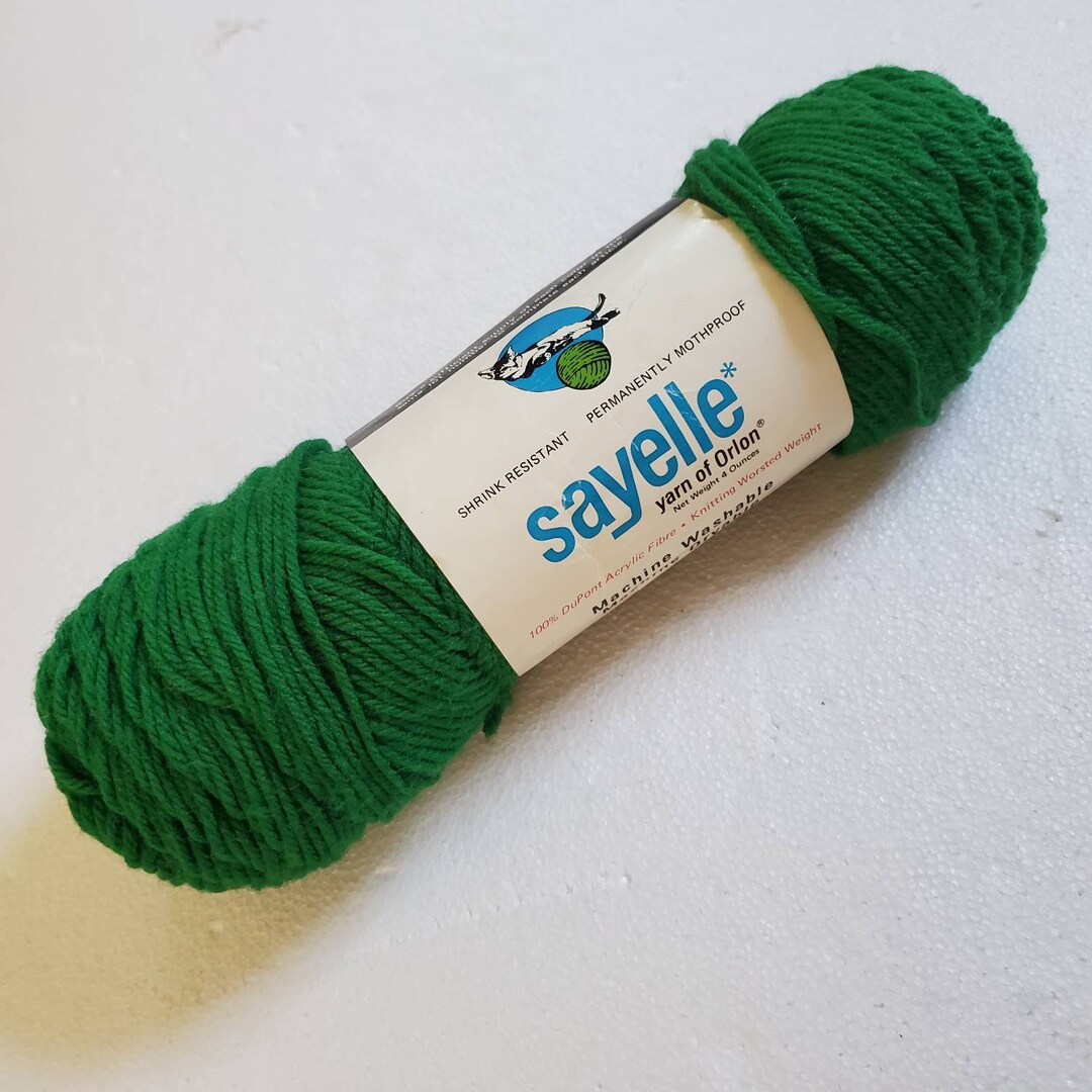 Vintage Sayelle Knitting Crochet Yarn 4 Oz 4 Ply 934 Kelly Green - Etsy