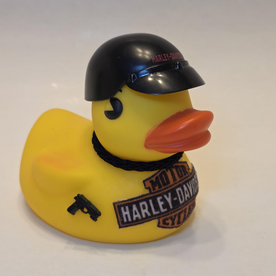 LUKE Rubber Duck Harley Biker Pistol Gift Bedazzled Collectible Cruise ...