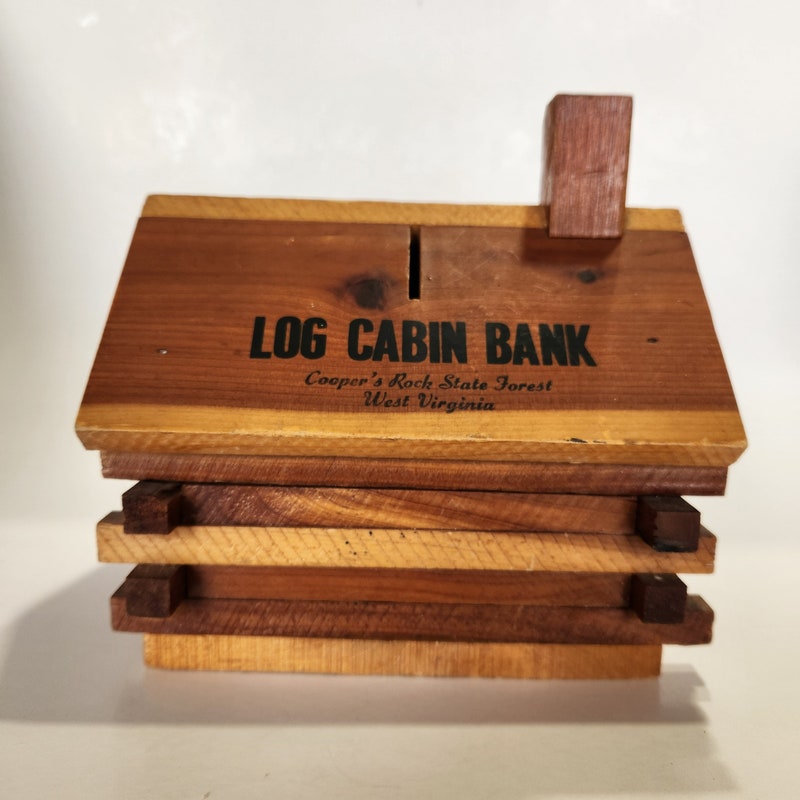 Log Cabin Piggy Bank - Etsy