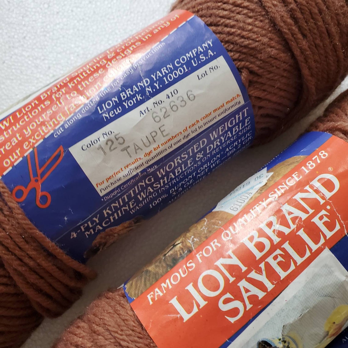 Vtg Lion Brand Sayelle Knitting Yarn Orlon Acrylic 4 Oz 4 Ply - Etsy