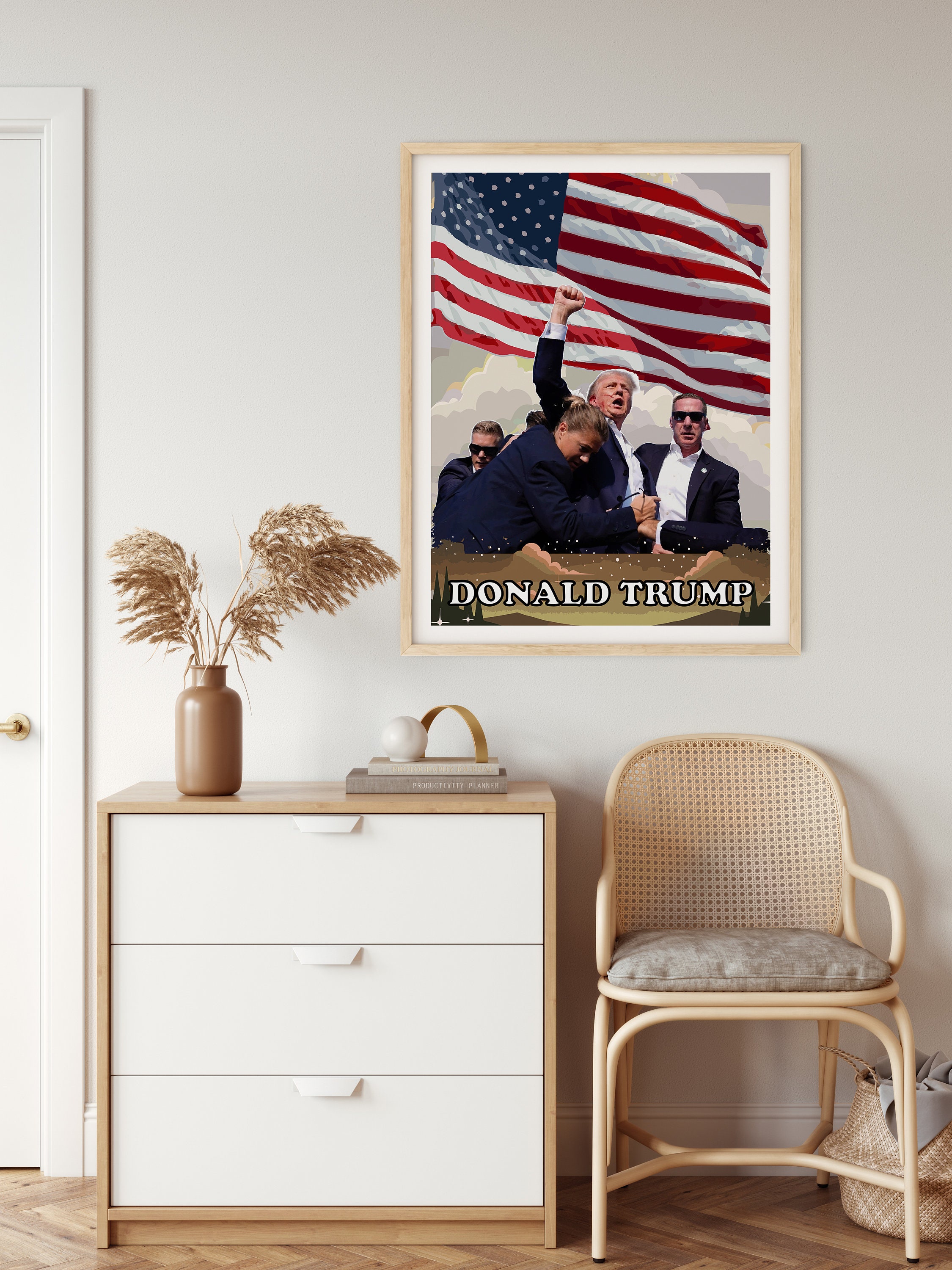 Iconic Trump Image, Donald Trump Poster, Patriotic Wall Art, American ...
