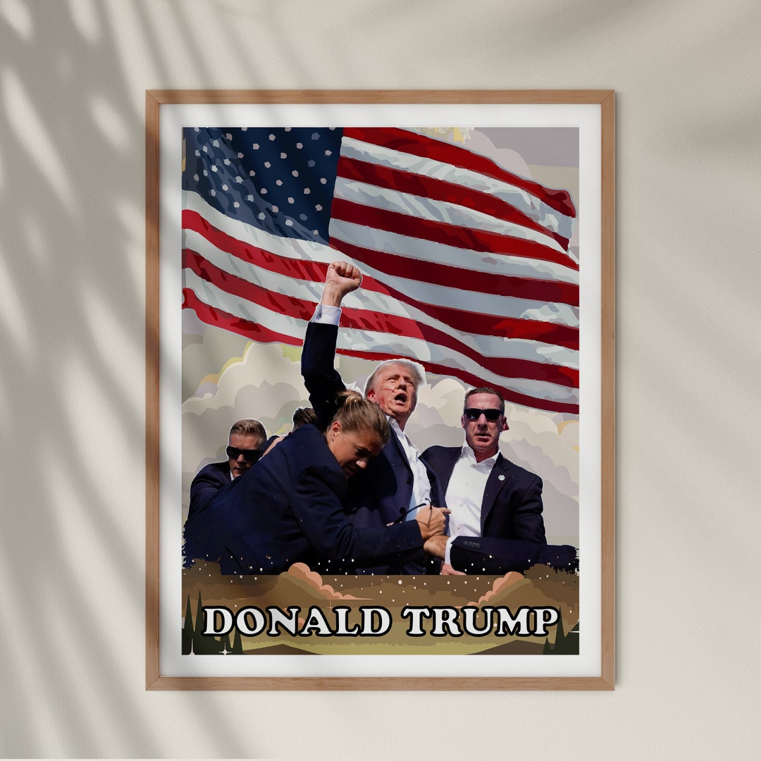 Iconic Trump Image, Donald Trump Poster, Patriotic Wall Art, American ...