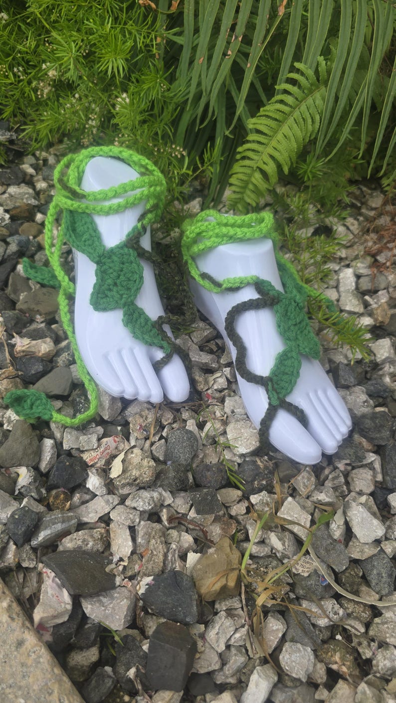Woodland Crochet Barefoot Sandals PDF Digital Pattern - Elf Accessories ...