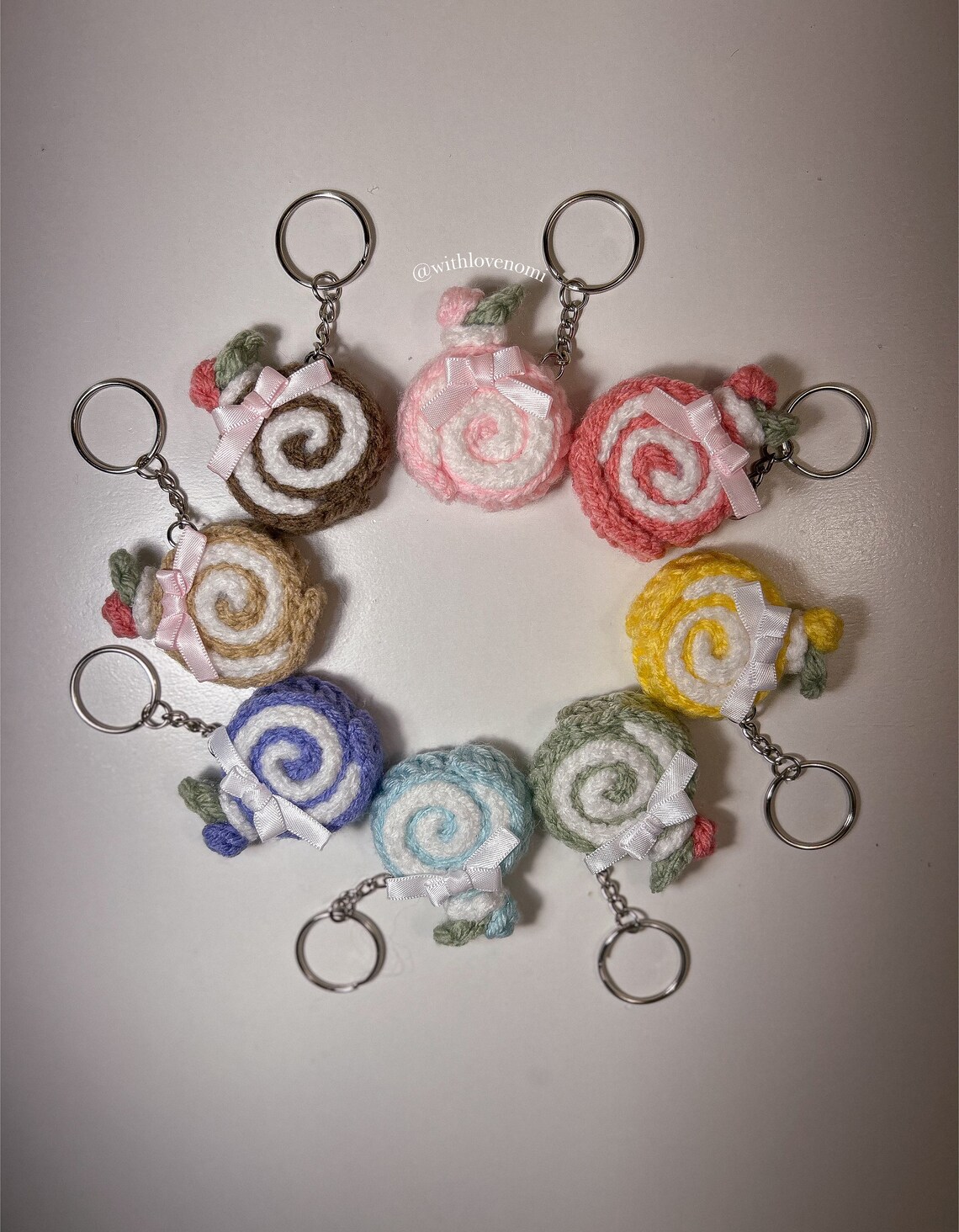 Crochet Cake Roll Keychains - Etsy