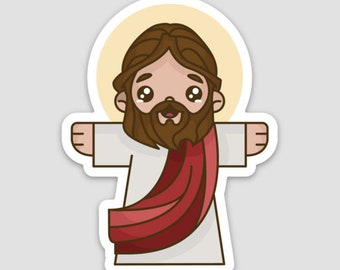 Resurrected Jesus Christ Sticker for Easter Celebrations Cute Jesus ...
