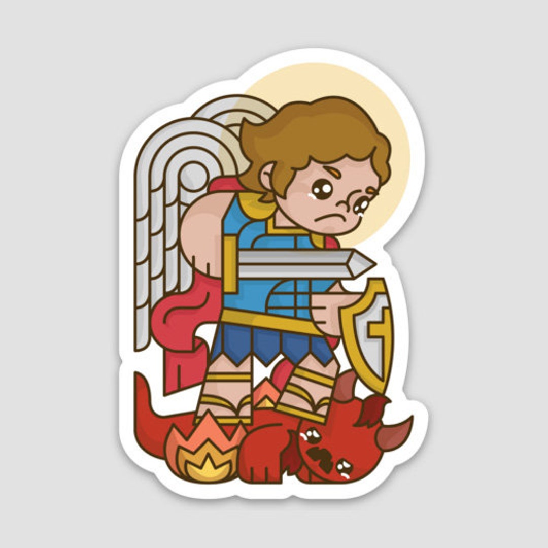 St. Michael the Archangel Vinyl Sticker - Etsy