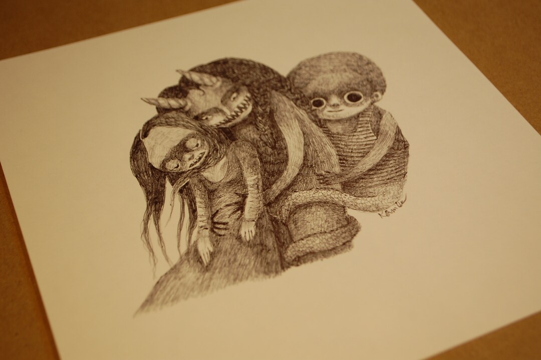 Original Drawing by Kamila Mlynarczyk Woodedwoods - Etsy