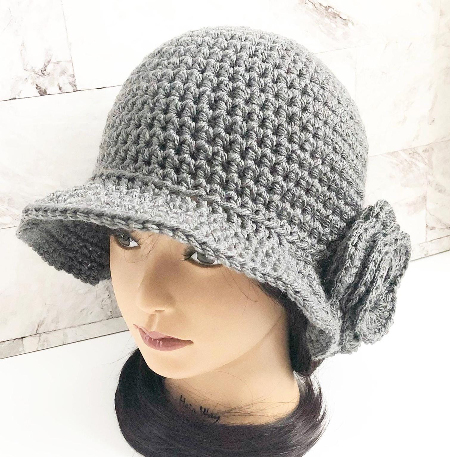 Handmade Crochet Cloche Hat for Women 1920s Gatsby Flapper Style, Cozy ...