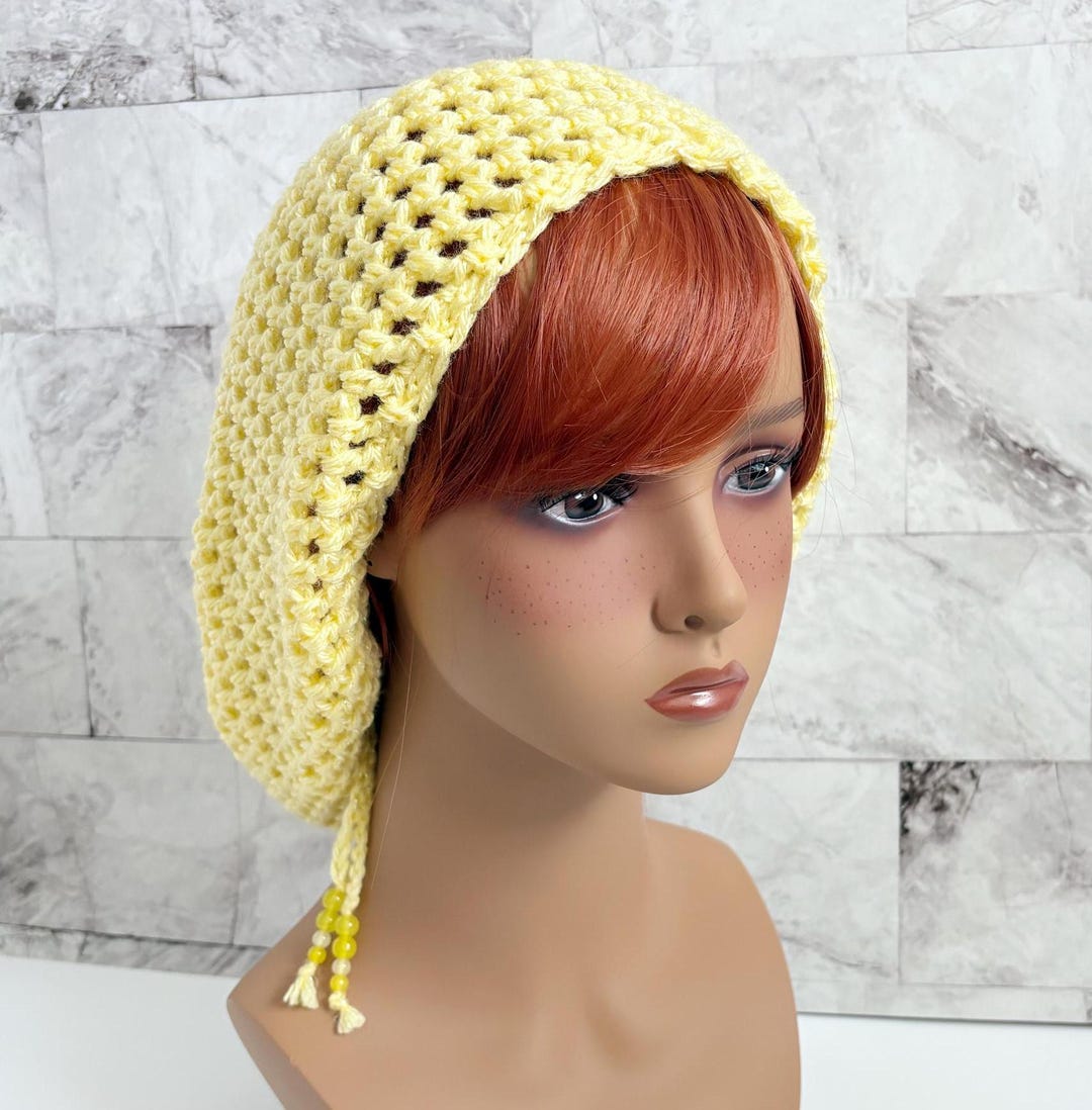 Crochet Slouchy Mesh Hat, Locsock Tam for Dreadlocks, Bohemian Beanie ...